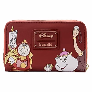 Loungefly Disney Beauty and the Beast Fireplace Scene Zip Around Wallet