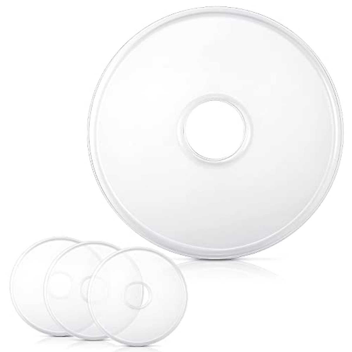 Fruit Roll Dehydrator Sheets Round Food Grade Plastic Fruit Roll Sheets White Fruit Roll Dried Fruit Leather Meat Beef Christmas Birthday Party Home Kitchen Bakery Use, 12.2 Inch (4 Pieces)