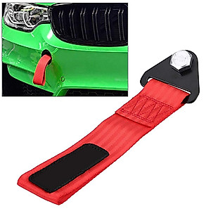 Aramox Tow Strap, Universal High Strength Racing Car Tow Strap Tow Rope for Front Rear Bumper Towing Hook (Red)