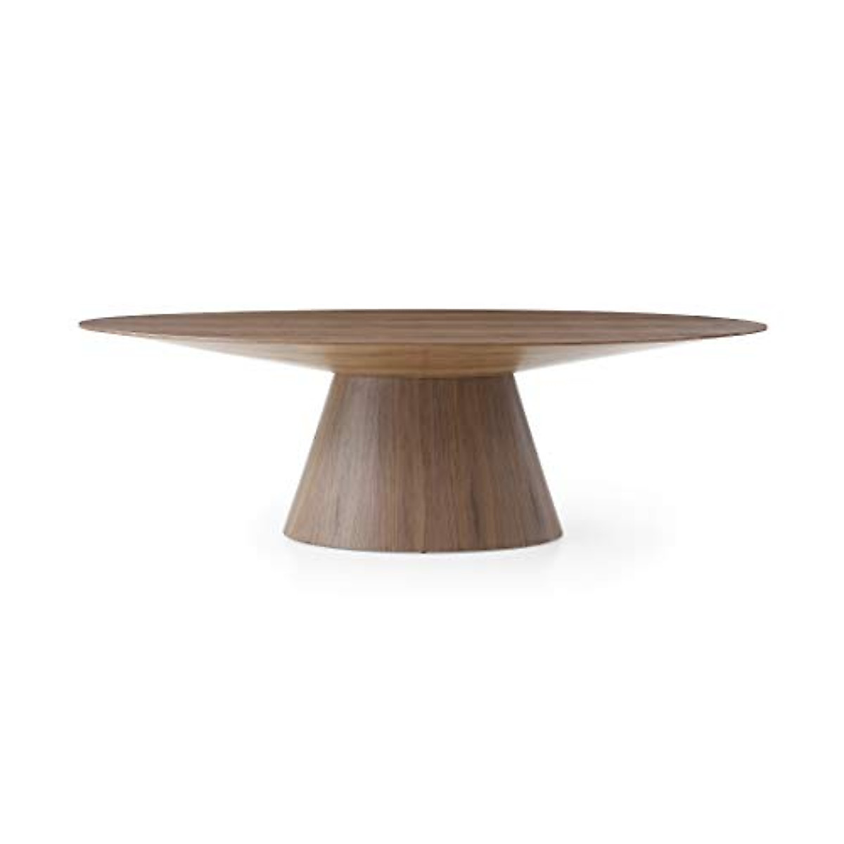 Whiteline Modern Living Dining Walnut Bruno Oval Table in Gray Oak or Natural Veneer