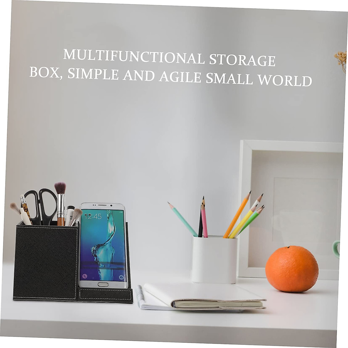 Tofficu Pen Holder Desk Pen Holder Desktop Charging Station Fast Charger Nightstand Charging Nightstand Cell Phone Holder Pen Stand Organizer Iphone8 Pu