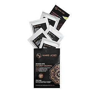 Marie-José & Co Henna Eyebrow Tint Medium Brown Dye, Eyebrow for Spot Coloring, Long-Lasting Eyebrow Powder, Water & Smudge Proof, 5 Sachets, Good for 50 Applications