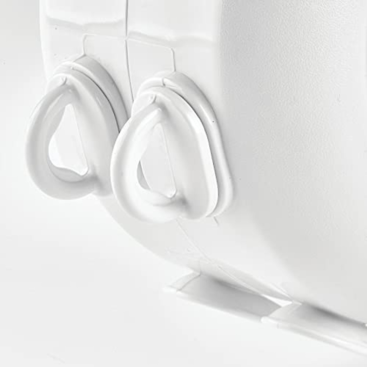 mDesign Indoor/Outdoor Retractable Clothesline - Adjustable 42ft Double Lines - Durable Plastic Reel Dryer for Hanging Wet or Dry Clothes in Bathroom, Laundry, Patio, Balcony - Portable - White