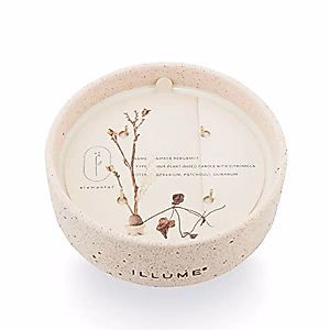 Illume Elemental Collection Amber Bergamot Small Candle Outdoor Ceramic, 7" L x 4" W x 2" H