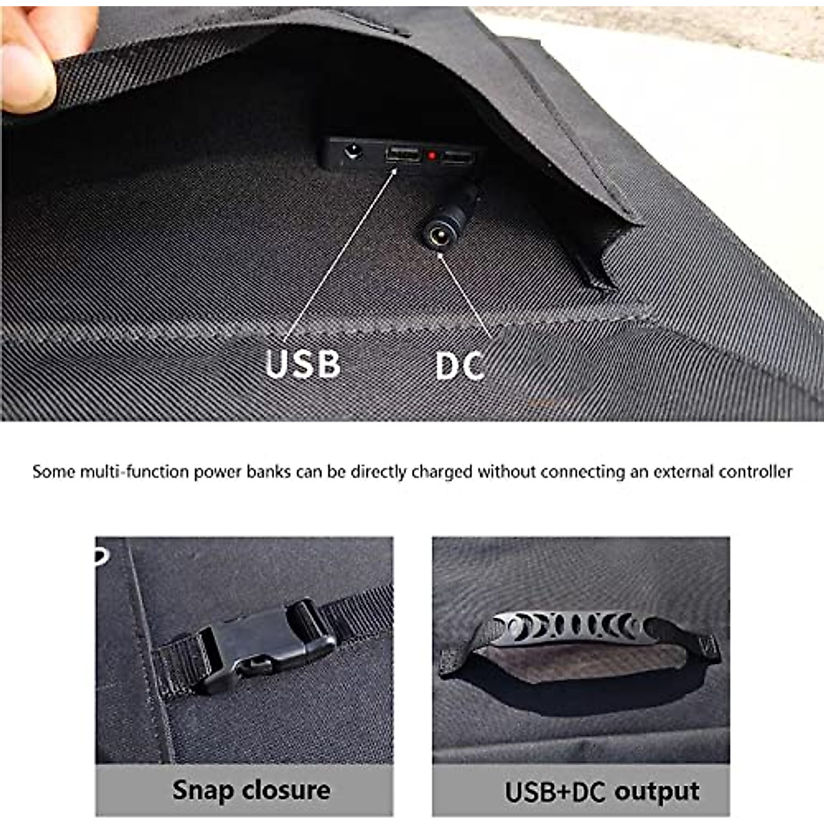 Solar Panels 60W Portable Solar Charger Foldable Solar Panel with USB Dc Port Waterproof for Travel Camping Garden USB Devices