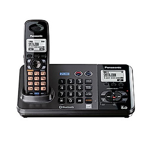 Panasonic KX-TG9381T 2-Line Expandable Cordless Phone and Answering System, Metallic Black, 1 Handset