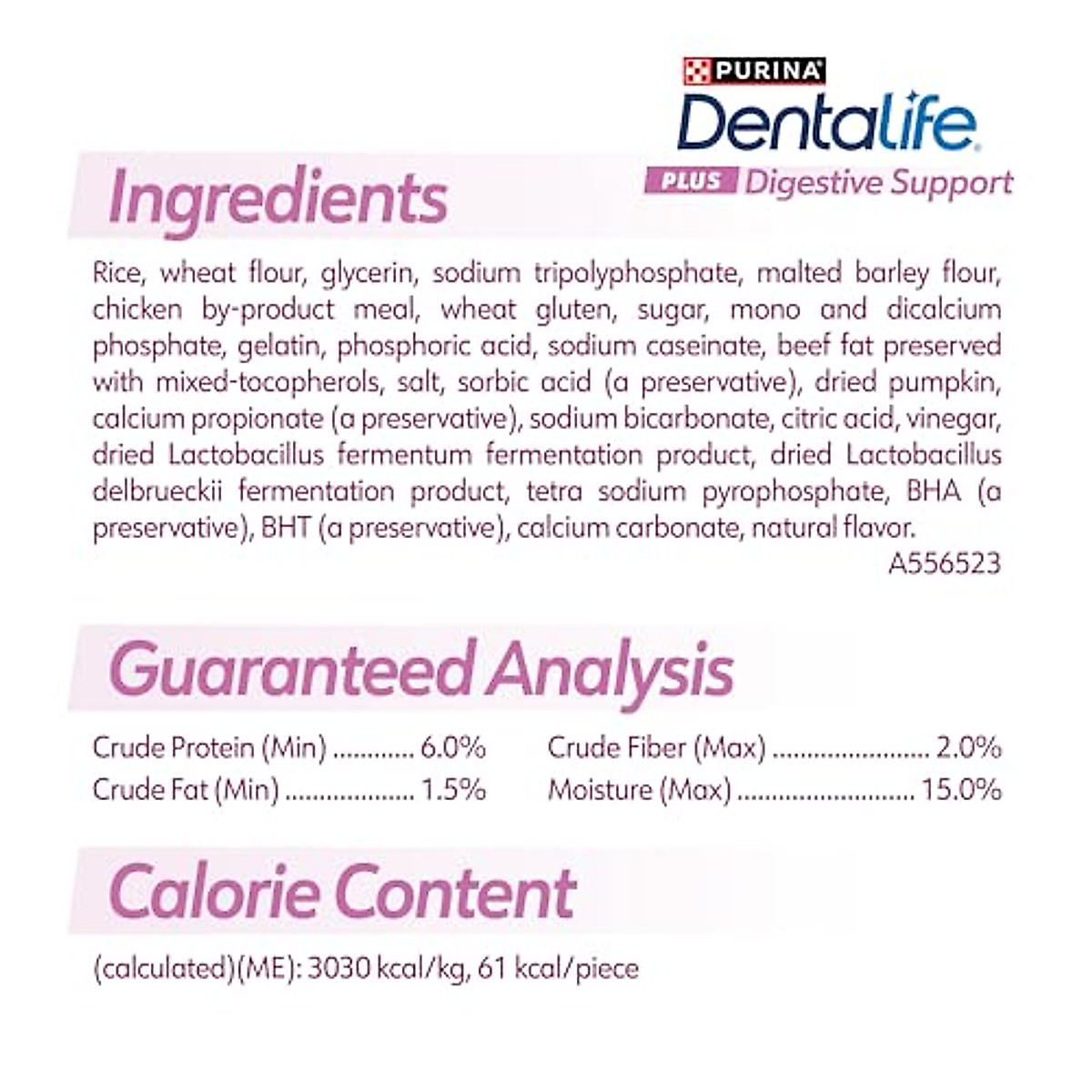 Purina Dentalife Plus Digestive Support Chicken and Pumpkin Flavor Small/Medium Dog Dental Chews - 19 ct. Pouch