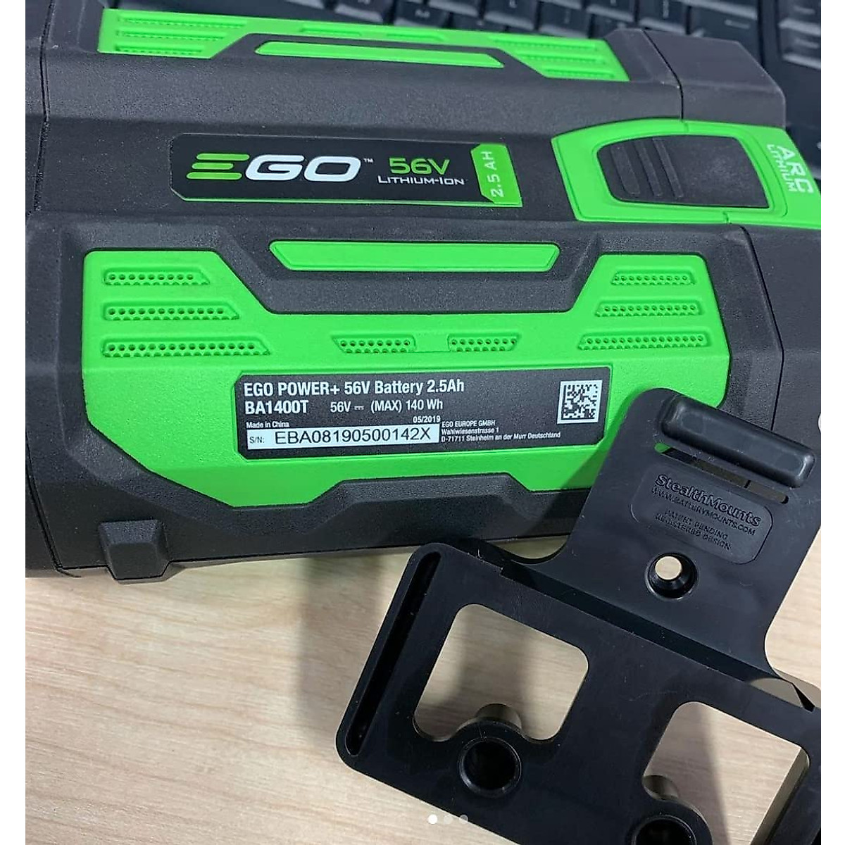 StealthMounts Battery Holder Compatible with EGO 56V (4 Pack) - Black | StealthMounts Battery Mounts for EGO | Mount for EGO 56V | Made in the UK