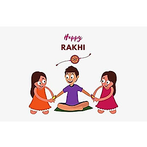 USA HOUSE Set of 1 Rakhi for Brother, Rakhi Bracelet Brother and Rudraksha Designing Rakhi, Raksha Bandhan Rakhi Gift, Wrist Bands for Loving Sibling/ Brother Sister, Father, & Friends, multicolored