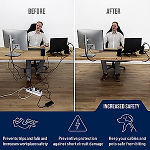 Cable management net - Under desk wire management - Flexible under desk cable management tray black