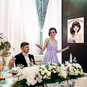 NEBURORA Pin The Ring On The Bride,Hen Party Bachelorette Party Bridal Shower Girls Night Game Bride to Be Pin Game Party Supplies