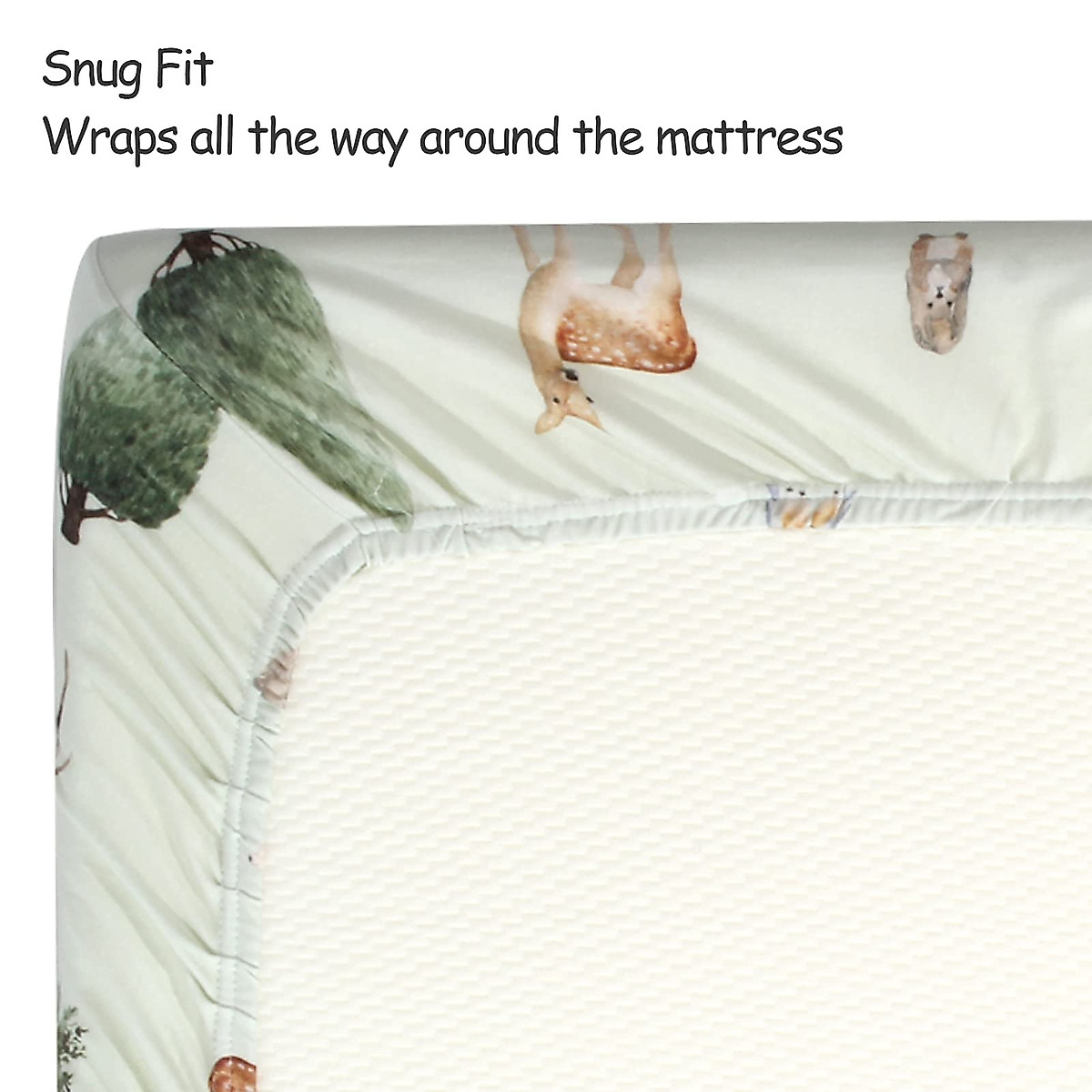 Hello Pawa! Standard Size Baby Mini Crib Sheets Animal Pattern Soft 100 Percent Cotton Fitted - Comfortable and Cozy Pack n Play Sheets for Girls, New Born Babies and Toddlers