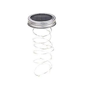 OSALADI 2M 20 LED Mason Jar Lights Solar Powered String Lights Fairy Lights for Garden Yard Home Landscape (White)