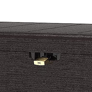 DuraMax 71 Gallon Outdoor Furniture Organizer Storage Box Bench with Wheels and Side Handling Grip for Patio, Deck, and Garden, Brown