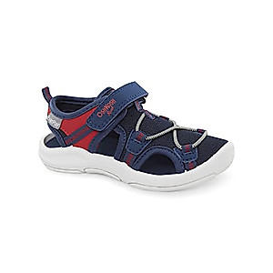 OshKosh B'Gosh Boy's Elipsis Sandal, Navy/Red, 8 Toddler
