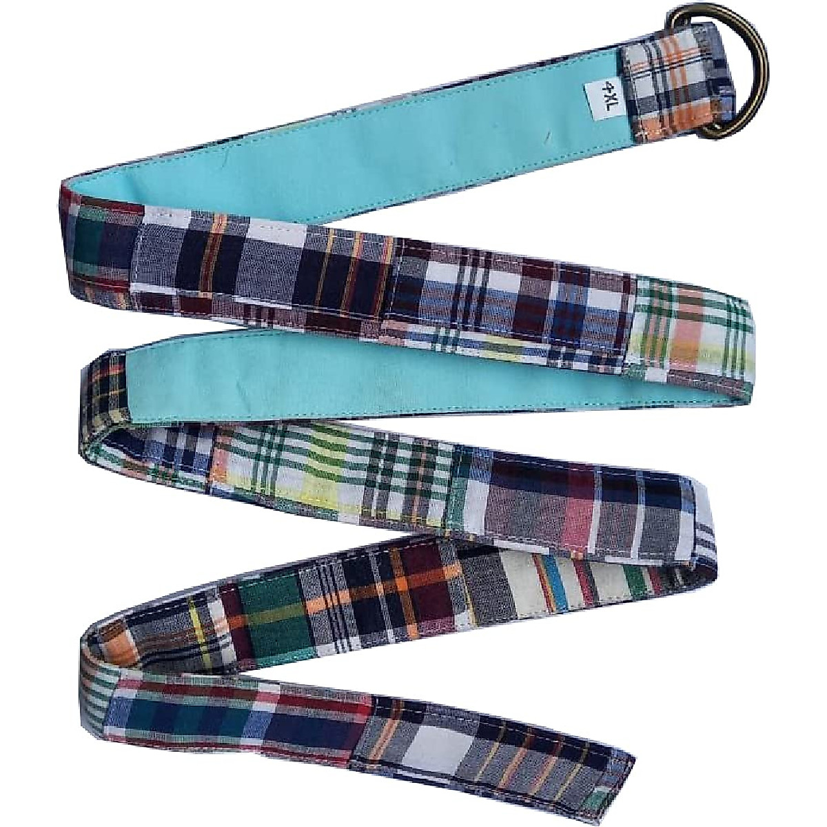 KVR Fashion Waist Cotton Double D Ring Designer Women Teen checks Belt (L, SPW-2547)