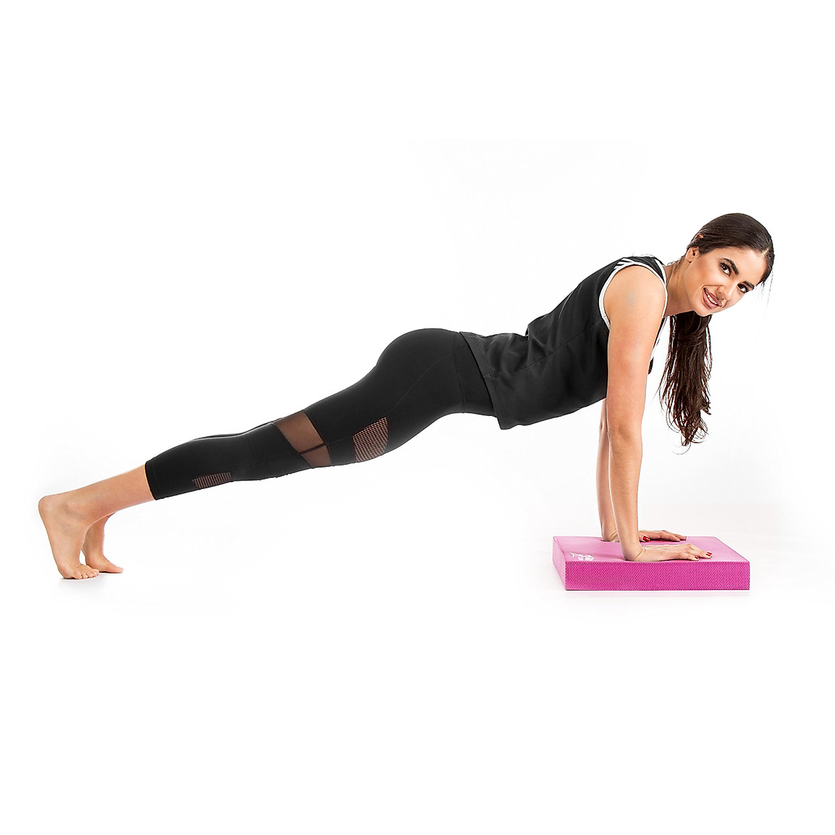 Go Go Active Balance Pad (Thick) - Exercising Training Mat for Therapy, Yoga, Pilates, Crossfit and Fitness - Non-Skid Bottom, Ecofriendly, Double-Sided - Home or Gym Use - XL 19x15'' (Hot Pink)