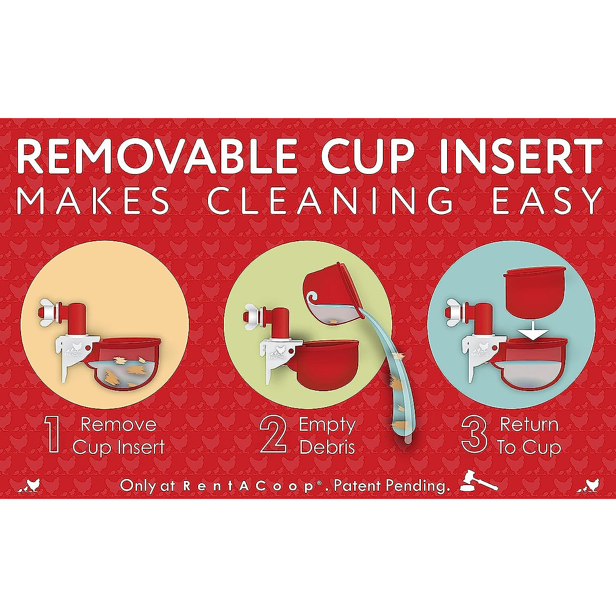 Chicken Water Cup Waterer Kit for Poultry - Pack of 6 + One Extra for Free (Total of 7)