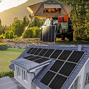 100W Portable Solar Panels, up to 21% High Efficiency Module Monocrystalline Solar Panel, Solar Panel Kit for Power Station Outdoor Emergencies RV Trailer Camper Rooftop Off Grid System