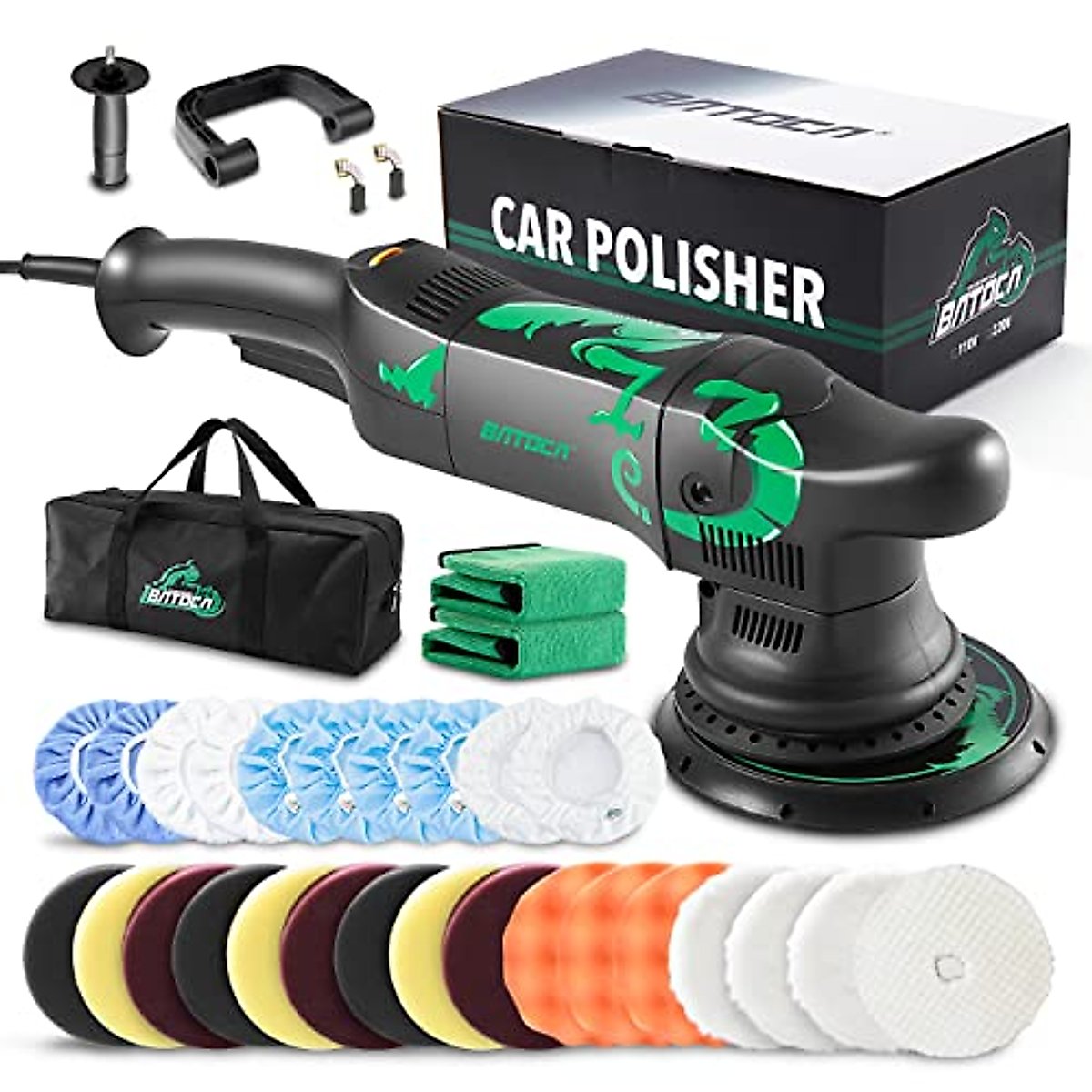 BATOCA Dual Action Polisher, Auto Buffers and Polishers, da Buffer for Car Detailing, 6 Inches and 700w Random Orbital,6 Variable Speed with Polishing Pads for Waxing,Buffing,Sanding