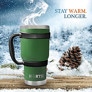 Army Green North Stainless Steel Vacuum Insulated 5-Piece Tumbler Set, 30 oz, Travel Mug For Home, Office, School – Like Yeti Tumbler For Ice Drink & Hot Beverage