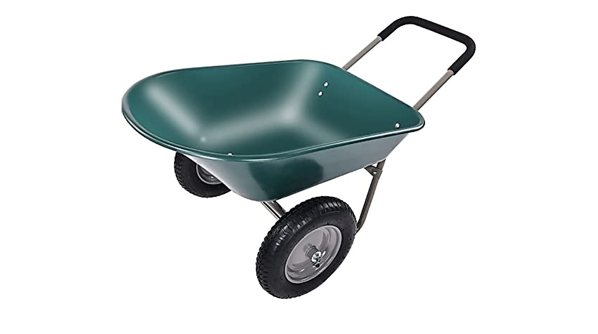 BalanceFrom Dual-Wheel Garden Wheelbarrow for Easy Yard Work