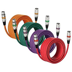 EBXYA XLR Cable 50 Feet - DMX Cable with 3 Pins Balanced Shielded XLR Male to Female Mic Cable Cords (4 Colors)