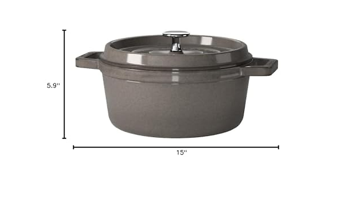 STAUB Cast Iron Roaster - 5L, Round, Graphite Grey