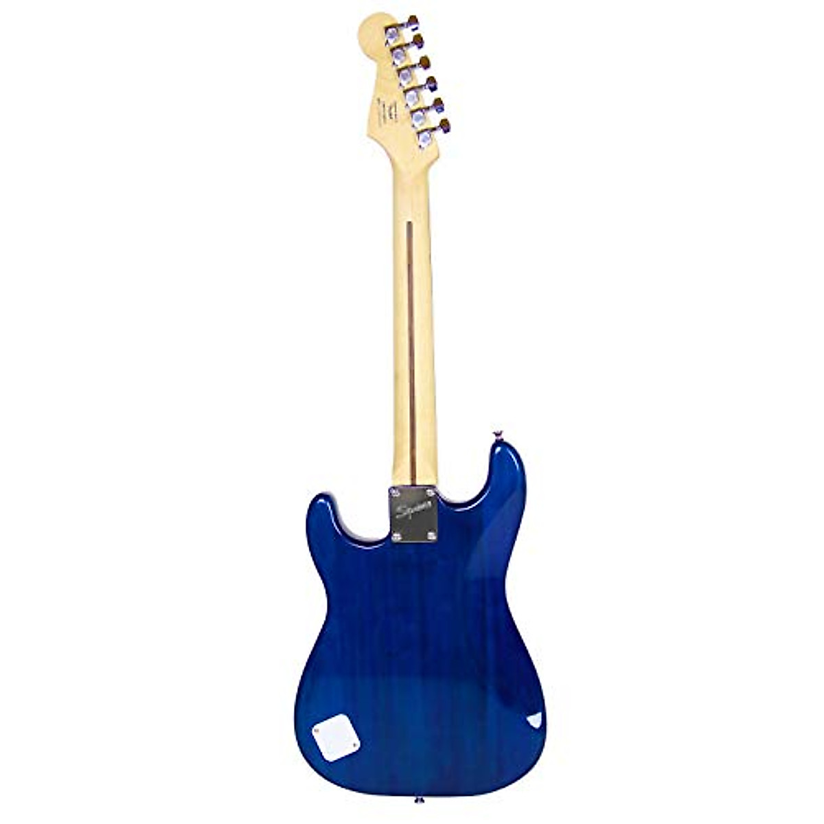 Fender Squier 24-Inch Short Scale Strat Pack - Transparent Blue Bundle with Frontman 10G Amplifier, Instrument Cable, Strap, Picks, Online Lessons, and Austin Bazaar Instructional DVD