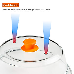 Bezrat Microwave Tall Glass Plate Cover For Food | Splatter Guard Lid with Easy Grip Silicone Handle Knob & Steam Vents | 100% Food Grade | BPA Free and Dishwasher Safe | Plates and Bowls 10 x 3 Inch