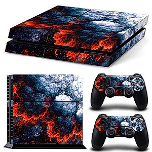Whole Body Vinyl Skin Sticker Decal Cover for PS4 Console and Controllers - Volcanic
