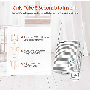 Tenda AC1200 WiFi Range Extender Gigabit WiFi Repeater with 100 Mbps LAN Port, Dual Banda 2.4GHz 300Mbps+5GHz 867Mbps, Hide SSID, WPS Function, Encryption Mode (A18)