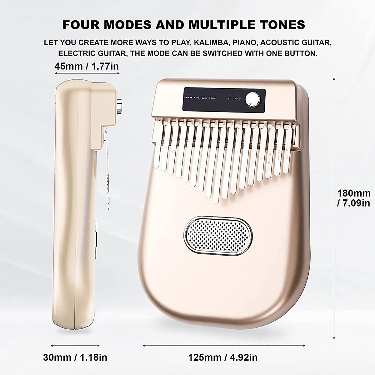 UOOD Electric Kalimba 17 Keys Thumb Piano Connetion Finger Piano Electronic Musical Instrument Gifts for Kids Adults Beginners and Music Lovers (Color : Blue)