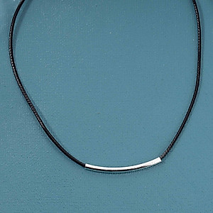 Yheakne Boho Bar Suede Choker Necklace Black Leather Necklace Chain Silver Bar Choker Black Cord Velvet Choker Necklace for Women and Girls Gifts
