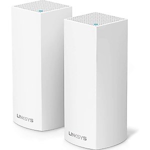 Linksys Velop Mesh Home WiFi System, 4,000 Sq. ft Coverage, 40+ Devices, Speeds up to (AC2200) 2.2Gbps - WHW0302