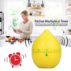 Kitchen Timer,60 Minutes Cooking Timer, Cute Craft Lemon Classroom Timer with 360° Rotating Countdown, Durable Mechanical Lemon Reminder, Kitchen Timer Clock for Kids Teachers Adults