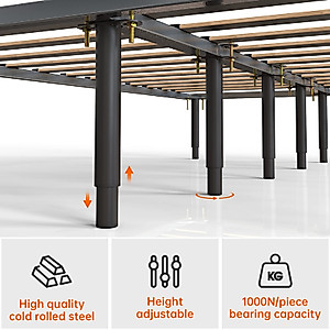 KOMOHOM (2PCS) 10~17 inch Adjustable Height Center Support Leg for Bed Frame, Steel Bed Frame or Wooden Bed Center Slat Support Leg, Adjustable Bed Frame Legs