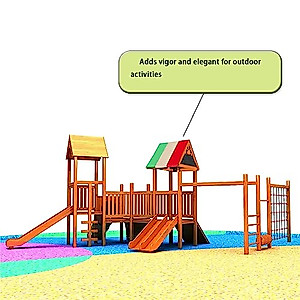 210D Oxford Cloth Swing Set Canopy Outdoor Roof Cover Waterproof Replacement for Backyard,Kids Playground and Other Outdoor Activities 52" x 89" (Green red Beige)