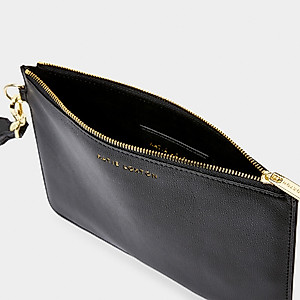KATIE LOXTON Zana Womens Medium Vegan Leather Clutch Purse Wristlet Pouch Black