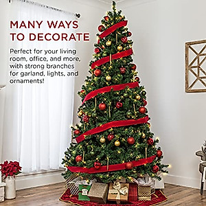 Best Choice Products 4.5ft Pre-Lit Spruce Artificial Holiday Christmas Tree for Home, Office, Party Decoration w/ 200 Incandescent Lights, 763 Branch Tips, Easy Assembly, Metal Hinges & Foldable Base