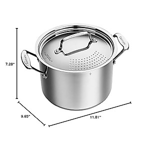Cuisinart 766S-22 6 Qt. Stainless Steel Pasta Pot w/Straining Cover Chef's-Classic-Stainless-Cookware-Collection, 6-Quart