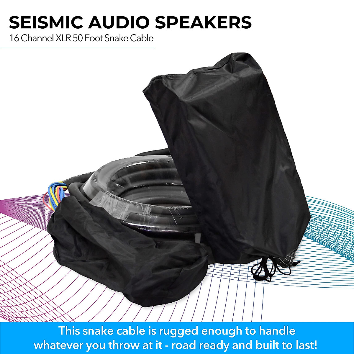 Seismic Audio - 16 Channel XLR SNAKE CABLE 50' long - 16 XLR sends and 4 XLR returns - Color Coded, Numerically well labeled - Heavy Duty 50 feet long