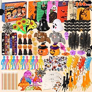 KENWQZI 266 pcs Halloween Party Favors for Kids, Halloween Toys Bulk for Kids,Halloween Goodie Bag Stuffers, Halloween Pinata Stuffers,Treasure Box Toys, Carnival Prizes, School Classroom Reward