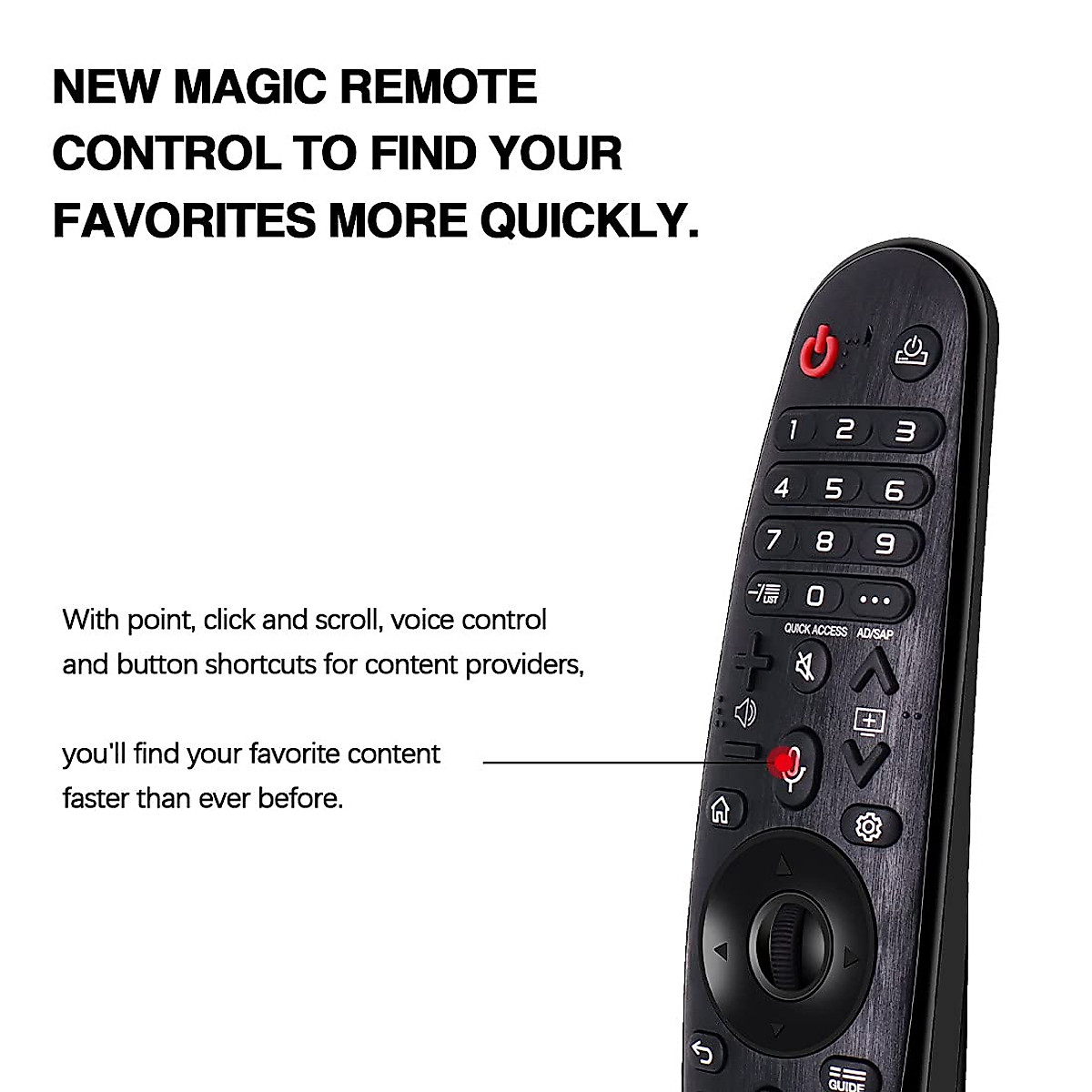 AN-MR650A AN-MR19BA AN-MR20GA Voice Magic Remote Control Replacement fit for LG Smart TV UN85 UN81 UN80 UN74 UN73 UN71 B7 B7A C7 E7 G7 W7 W8 B9 C9 E9 W9 NANO99 NANO97 Series