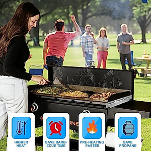 Wind Guards for Blackstone 28 Inch Griddle, Grill Accessories for Blackstone 28", Stainless Steel Magnetic Wind Screen for Holding Heat, Hood and Rear Grease Cup, Heat Shield for Side Table