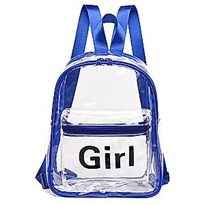 Girls Backpack Clear Satchel Heavy Duty School Bags Bookbags (Blue), Medium