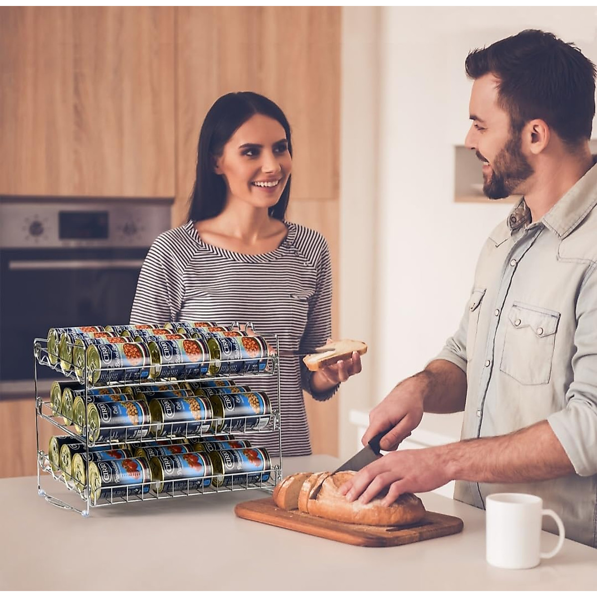 Innovatronic Stackable Can Rack Organizer, Chrome, Efficient and Versatile