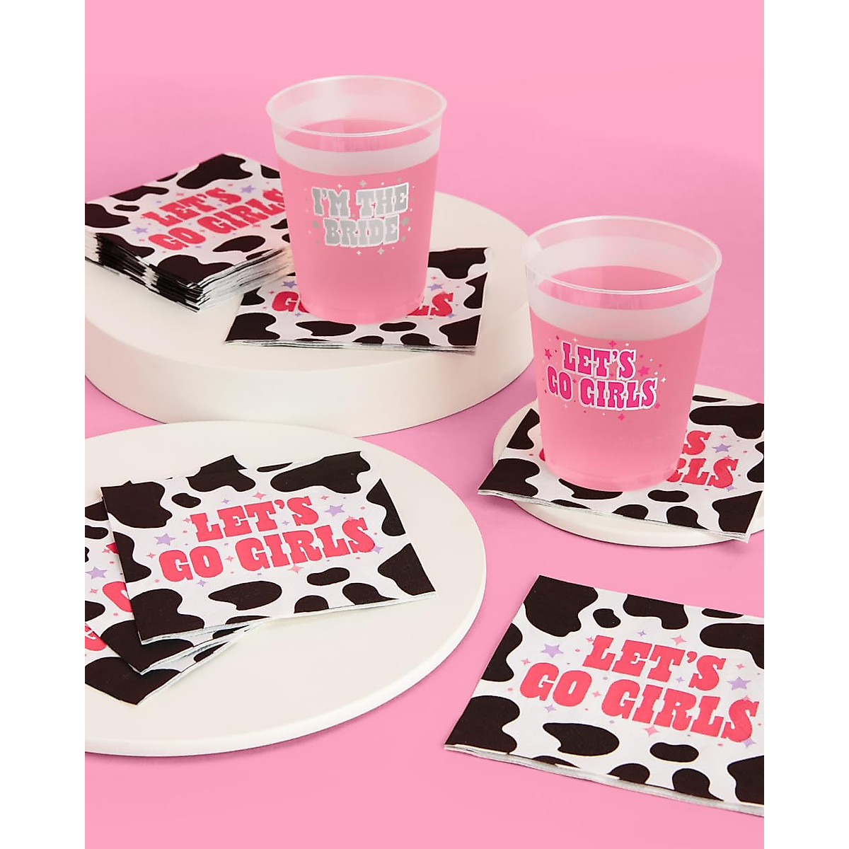 xo, Fetti Let's Go Girls Rodeo Napkins - 3-ply, 25 pcs | Bachelorette Party Decorations, Nashville Supplies, Cowgirl Bride Party Favors, Birthday Party, Western Theme