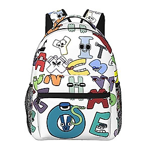 Alphabet Lore Backpacks for Boys Girls Teens Book Bag Travel Hiking Camping Work Bags