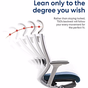 SIDIZ T50 Ergonomic Office Chair : High Performance Home Office Chair with Adjustable Headrest, Lumbar Support, 3D Armrest, Seat Depth, Mesh Back Computer Chair, Alternative Gaming Chair (Blue)